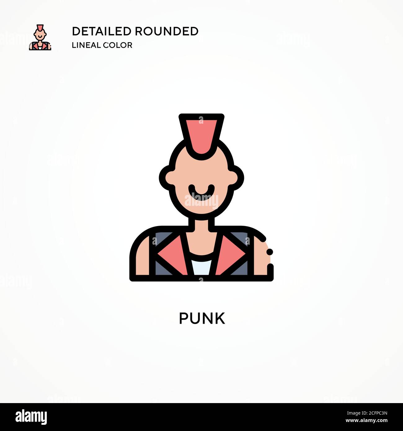 Punk vector icon. Modern vector illustration concepts. Easy to edit and ...