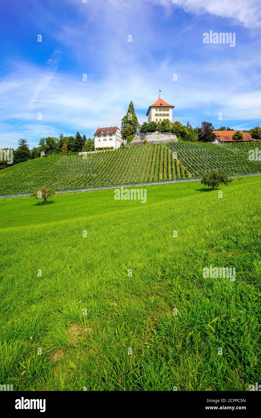 Panoramic view of Heidegg Castle (Schloss ), canton of Lucerne ...