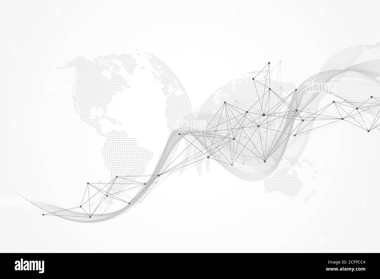 Geometric Abstract Background With Connected Lines And Dots