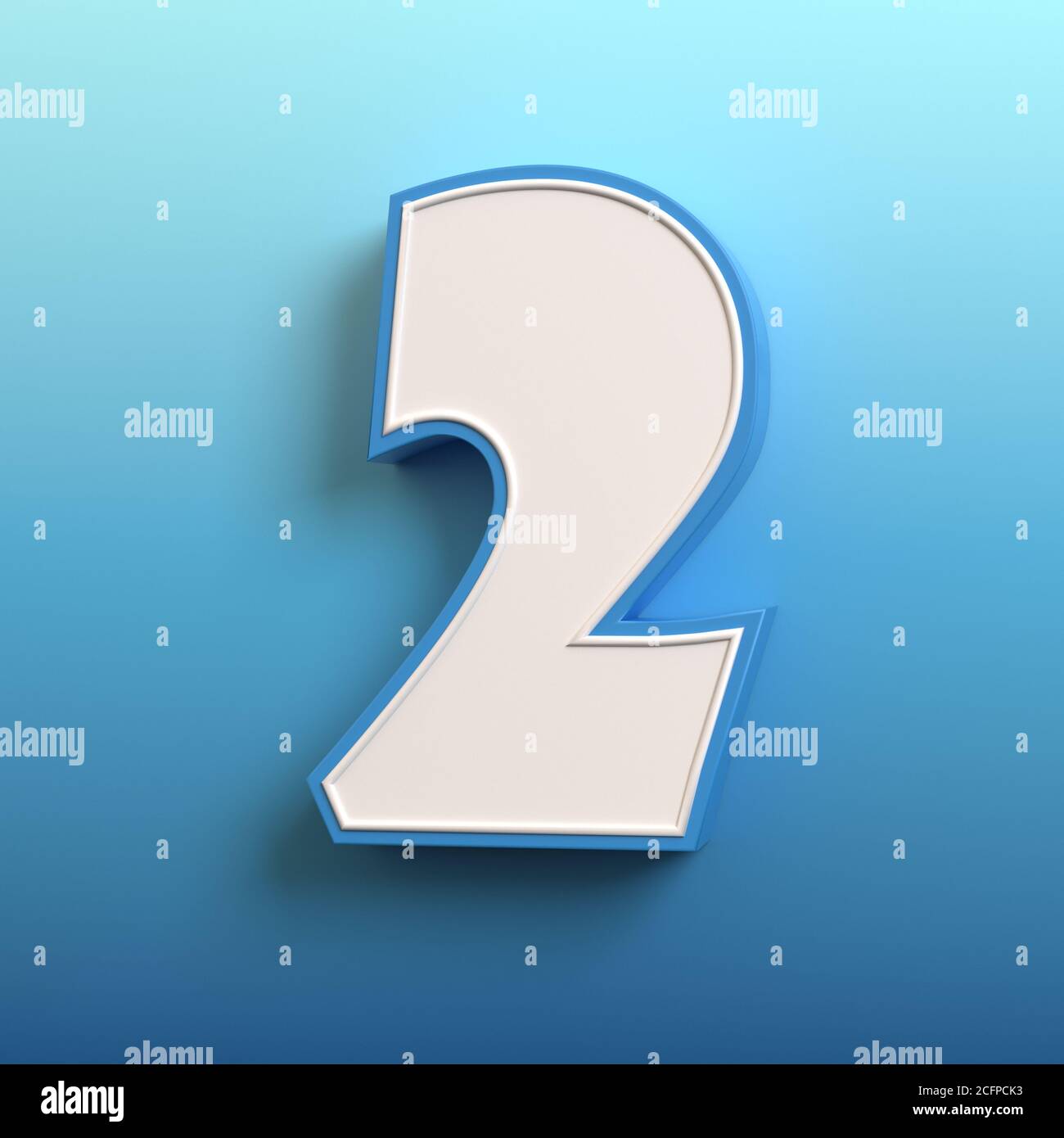 Cartoon 3d font, 3d rendering, number 2 Stock Photo - Alamy