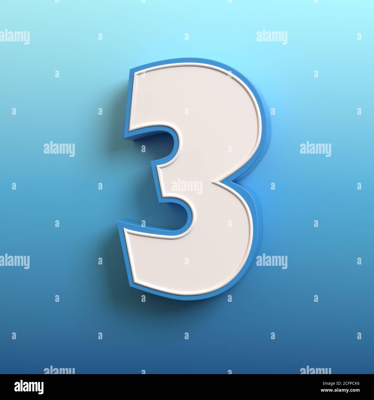Cartoon 3d font, 3d rendering, number 3 Stock Photo - Alamy