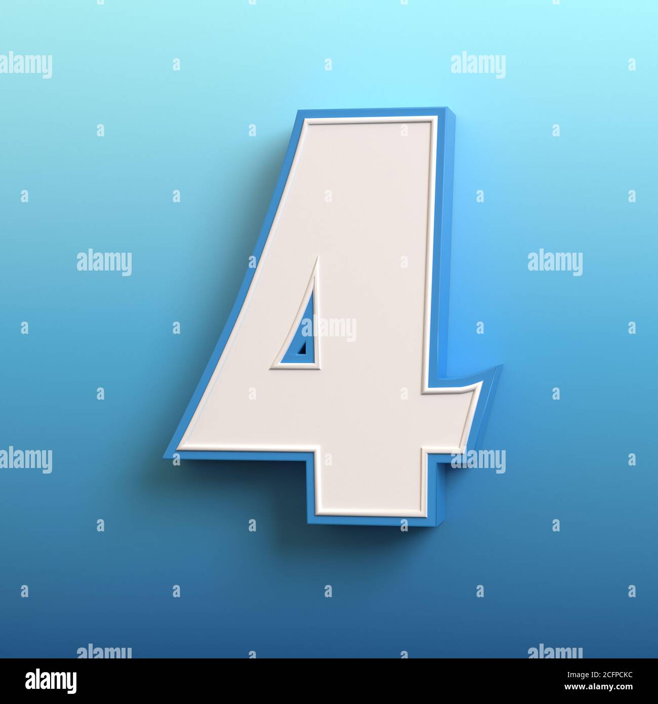 Cartoon 3d font, 3d rendering, number 4 Stock Photo - Alamy