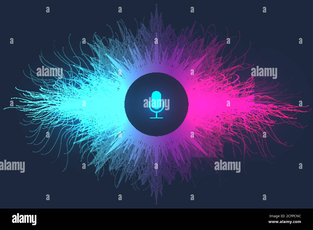 Voice assistant concept. Vector sound wave. Voice and sound recognition ...