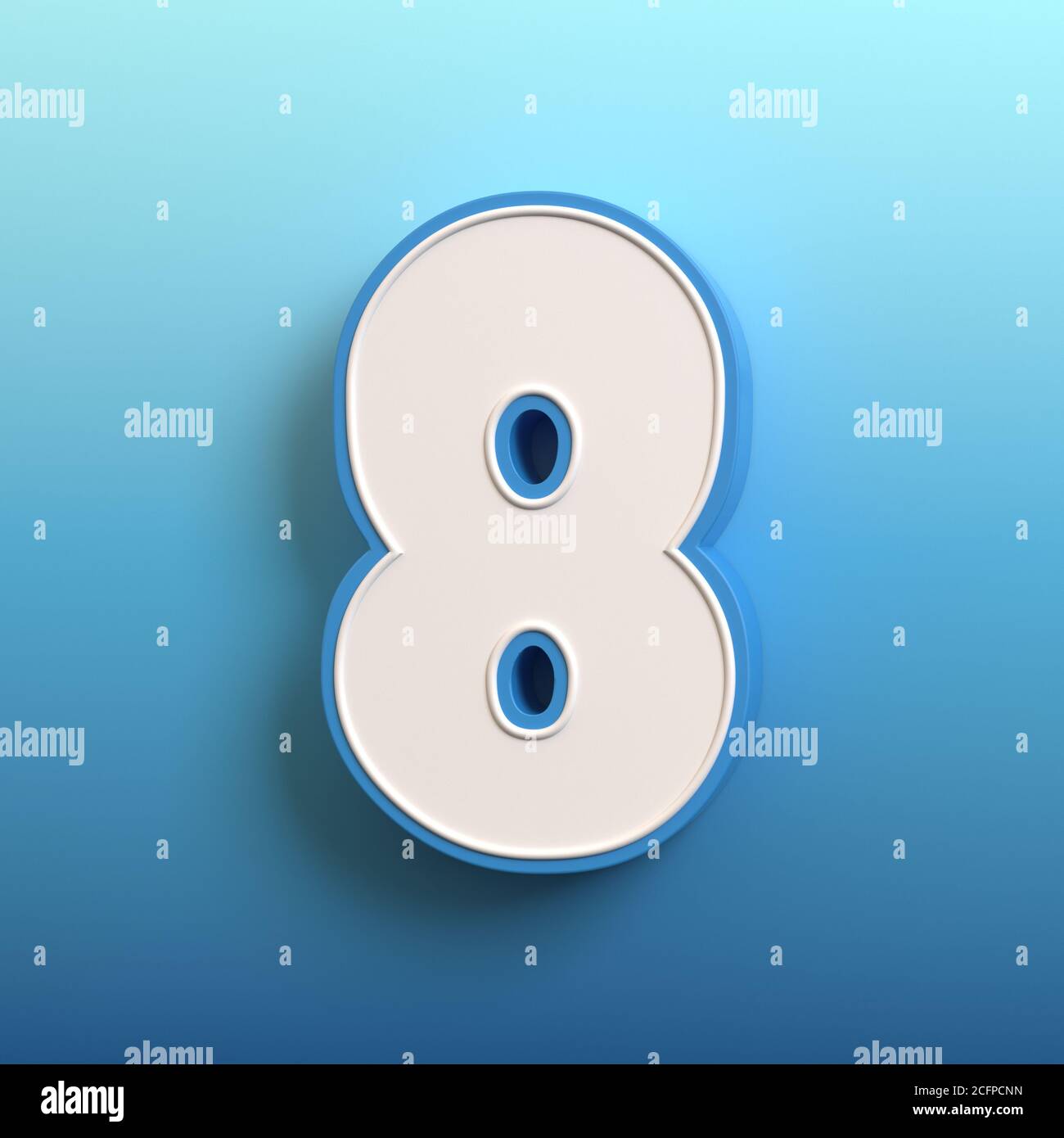 Cartoon 3d font, 3d rendering, number 8 Stock Photo - Alamy