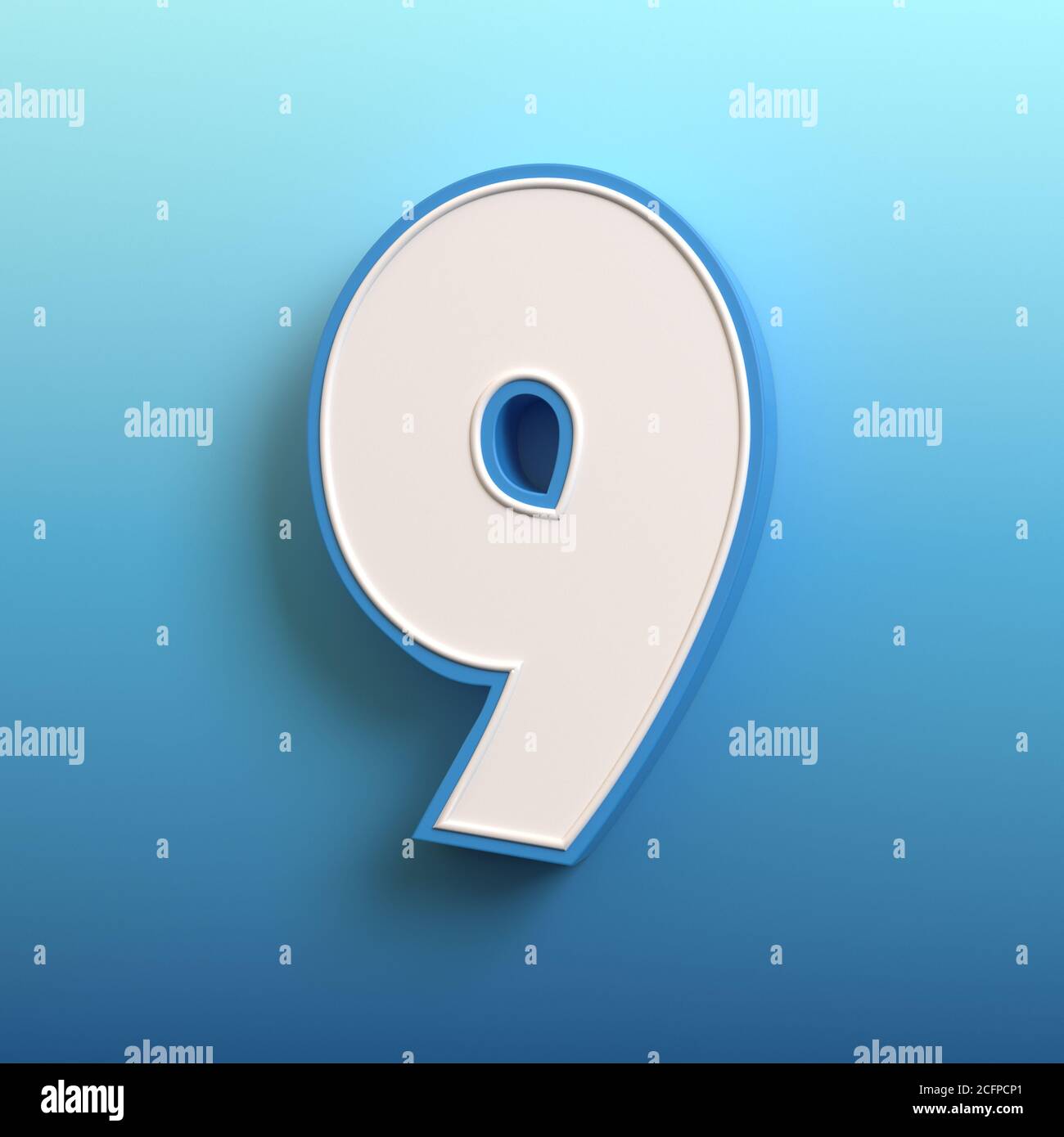 Cartoon 3d font, 3d rendering, number 9 Stock Photo - Alamy