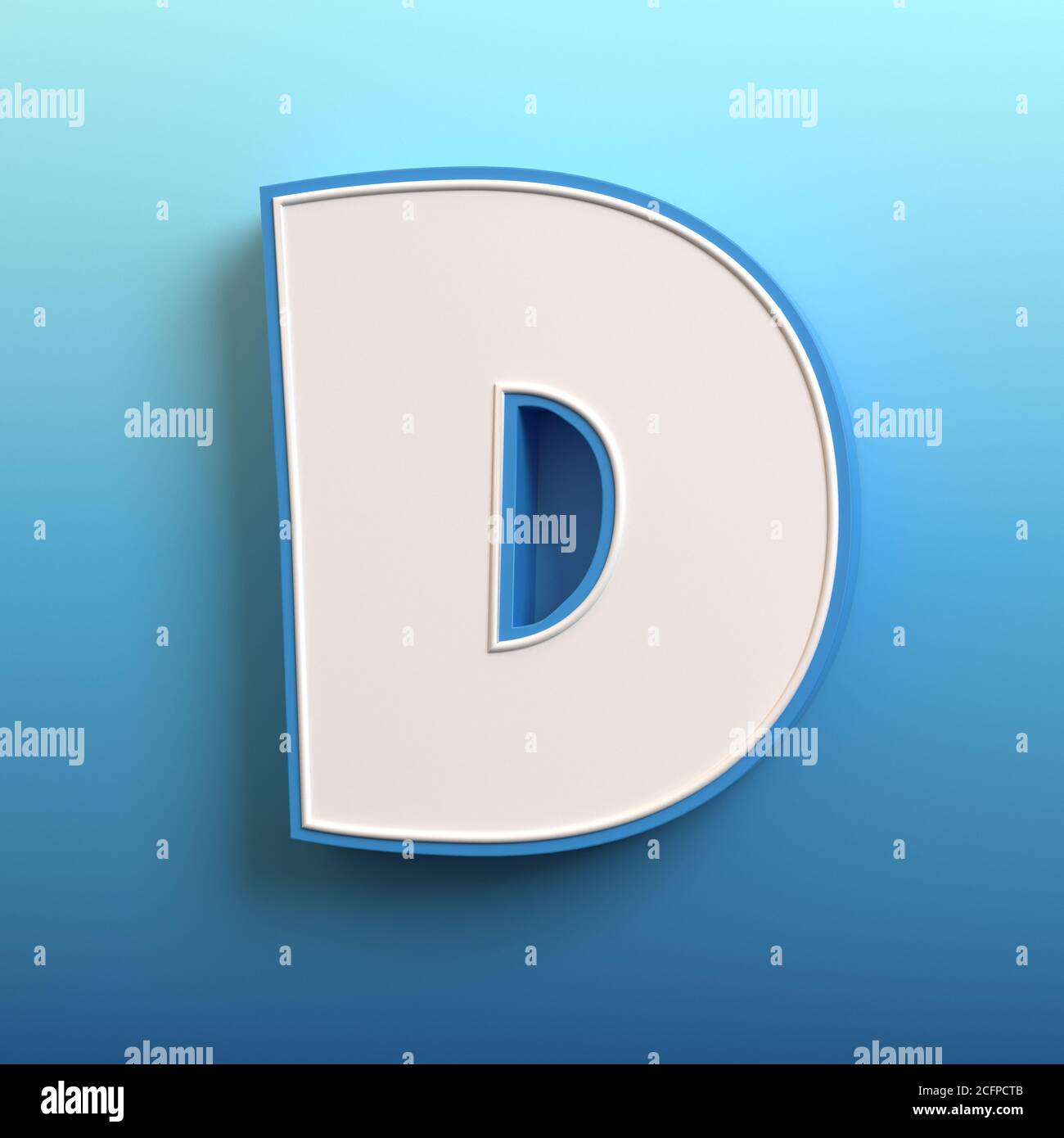 Cartoon 3d font, 3d rendering, letter D Stock Photo - Alamy