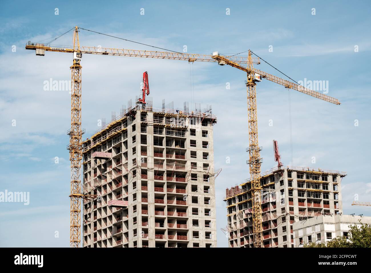Moscow. Russia. September 06, 2020 View of the construction of a modern ...