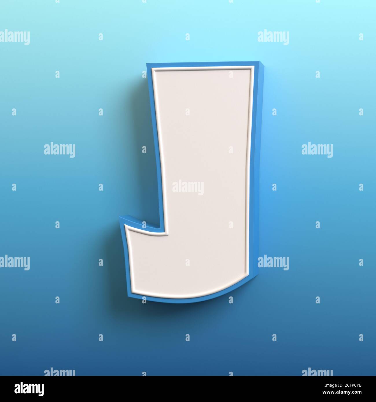 Cartoon 3d font, 3d rendering, letter J Stock Photo - Alamy