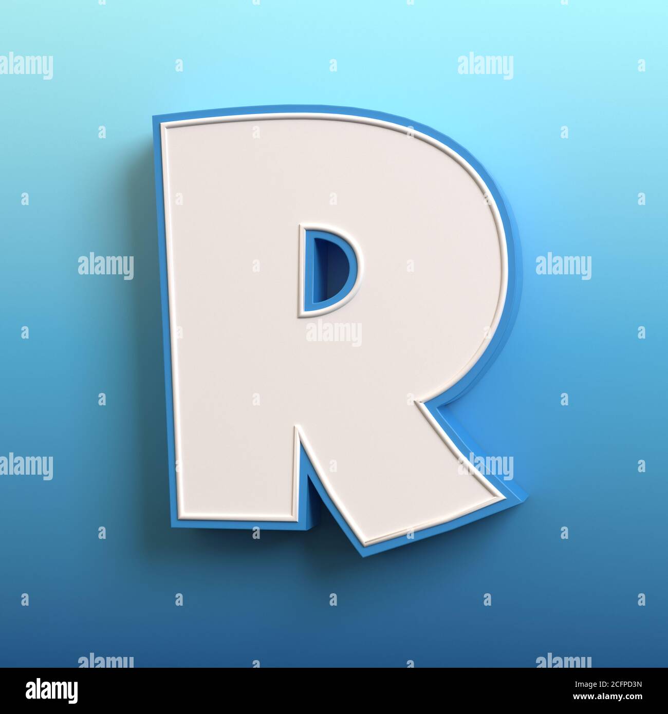 Cartoon 3d font, 3d rendering, letter R Stock Photo - Alamy