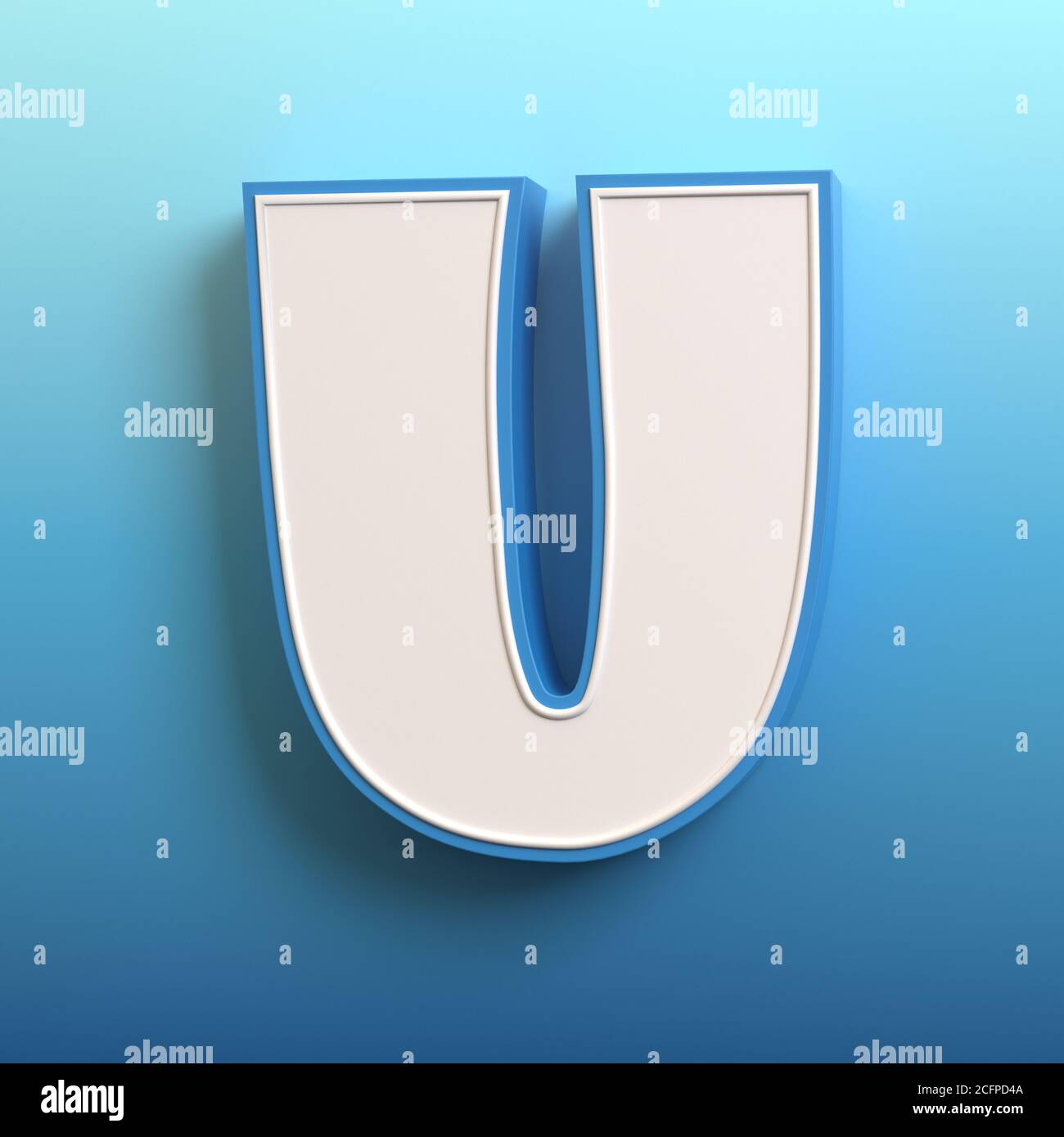 Cartoon 3d font, 3d rendering, letter U Stock Photo - Alamy