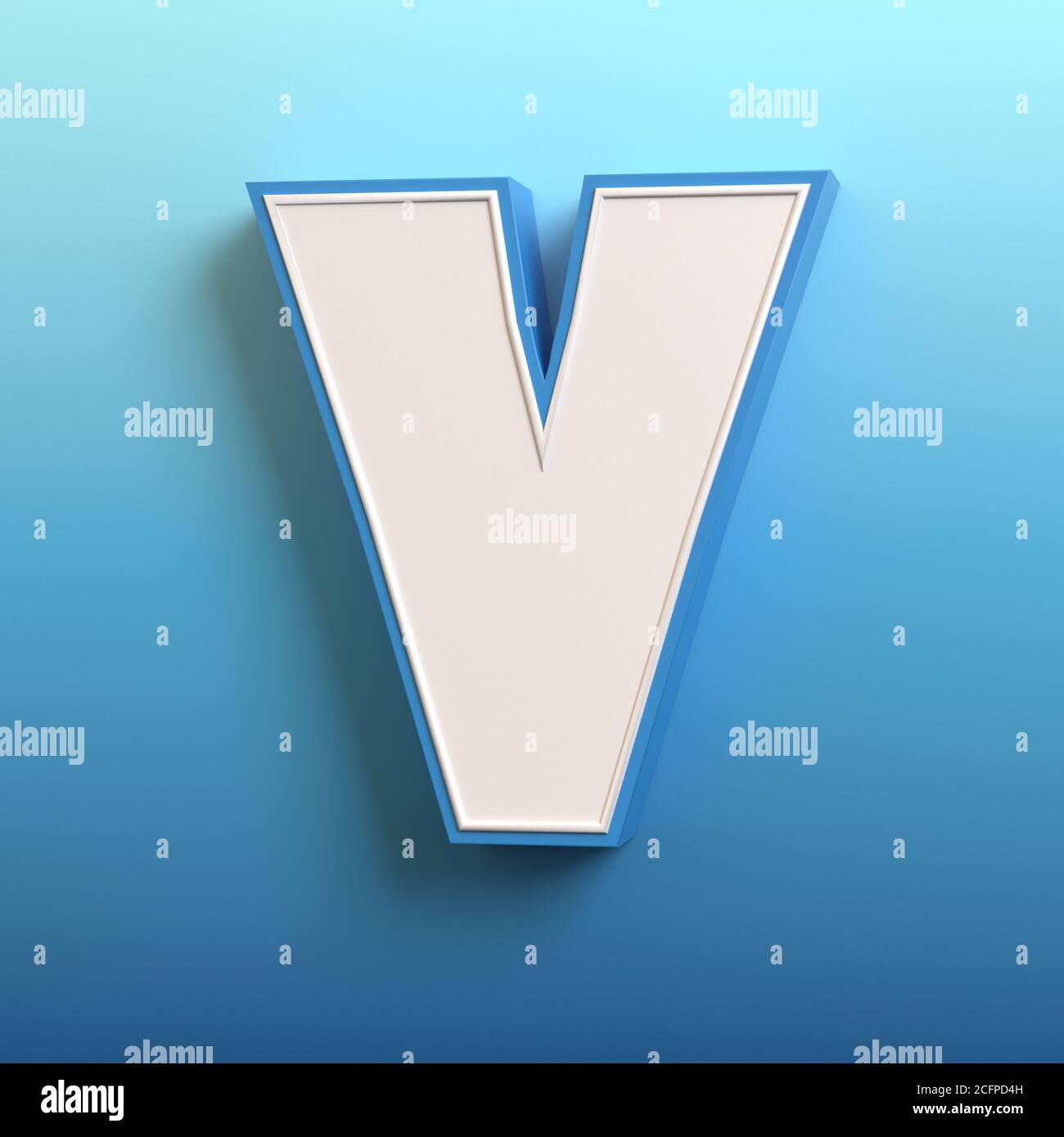 Cartoon 3d font, 3d rendering, letter V Stock Photo - Alamy
