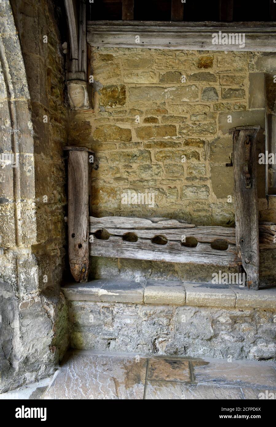 Wooden stocks punishment hi-res stock photography and images - Alamy