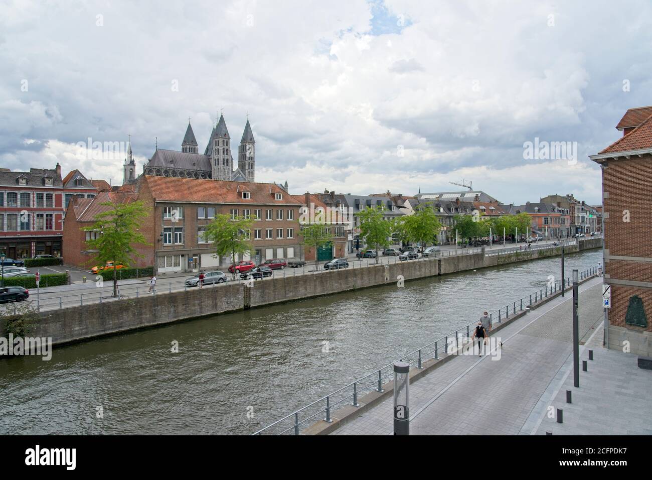 Tournay Belgium - 3 August 2020 - River Scheldt in downtown Tournai ...