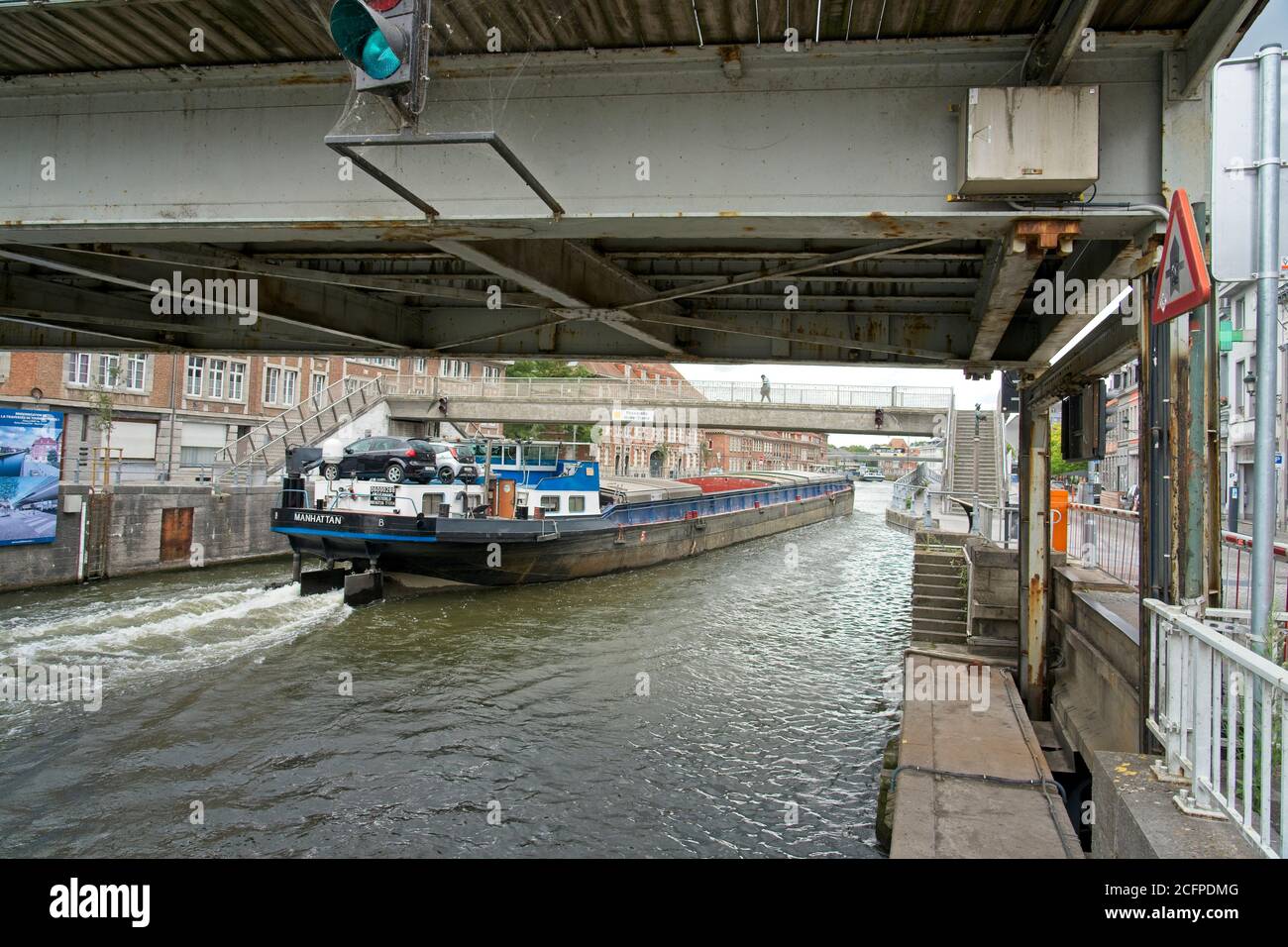 Tournai Belgium - 3 August 2020 - Large ship in river Scheldt in ...