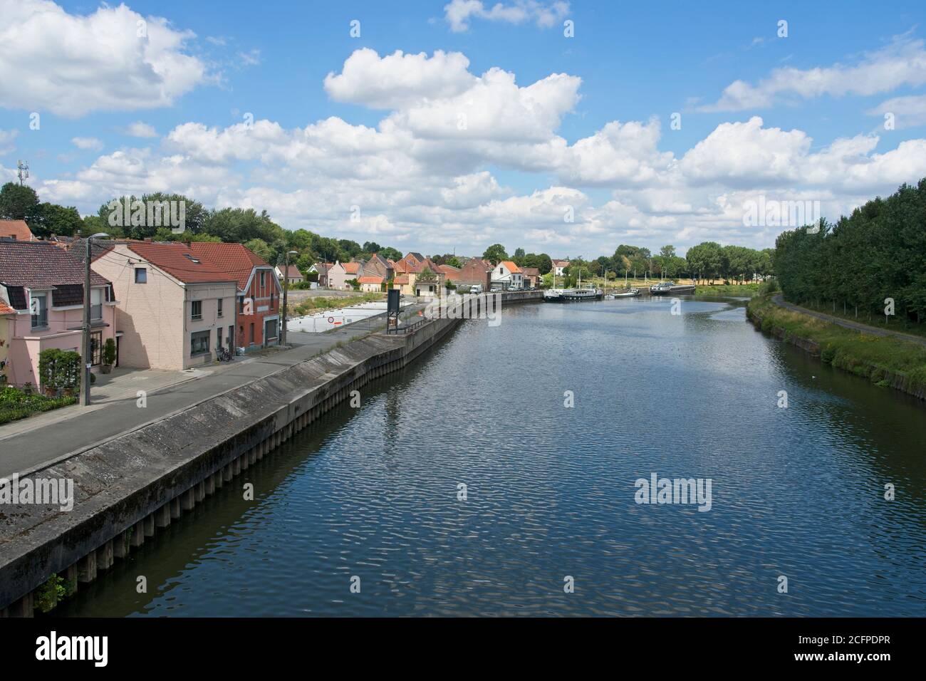 Bleharies Belgium - 2 August 2020 - River Scheldt (Schelde Escaut) in ...