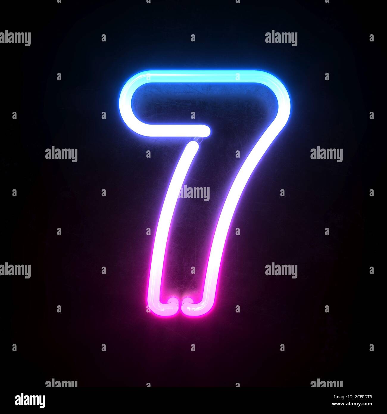 Neon 3d font, blue and pink neon light 3d rendering, number 7 Stock Photo - Alamy