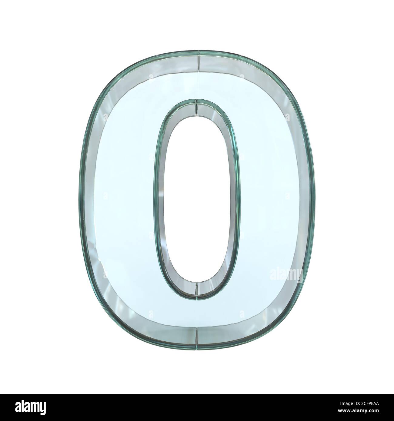 Glass font 3d rendering, number 0 Stock Photo - Alamy