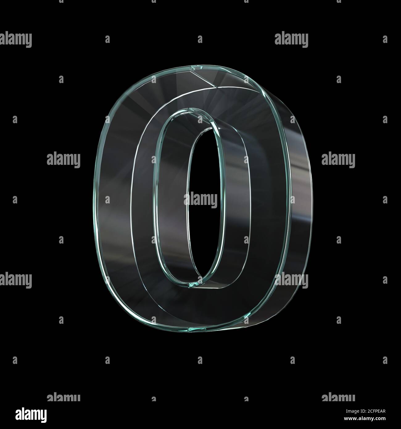 Glass font 3d rendering, number 0 Stock Photo - Alamy