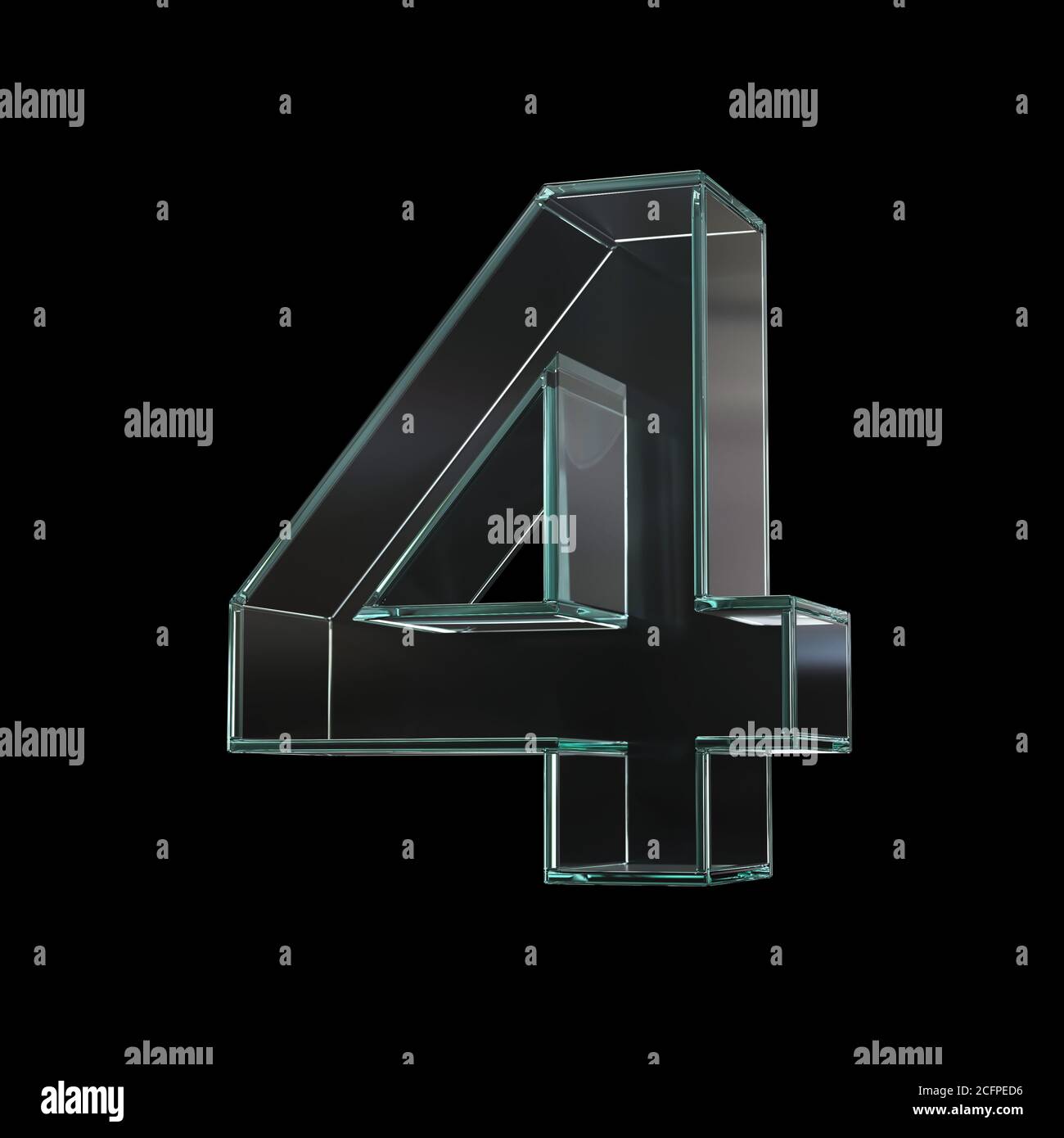 Glass font 3d rendering, number 4 Stock Photo - Alamy
