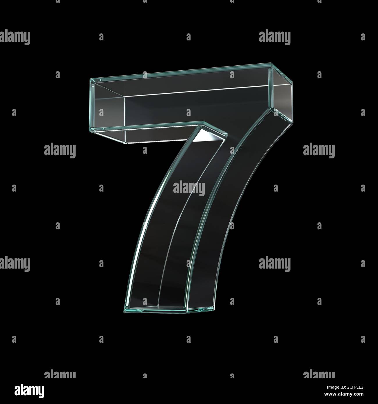 Glass font 3d rendering, number 7 Stock Photo - Alamy