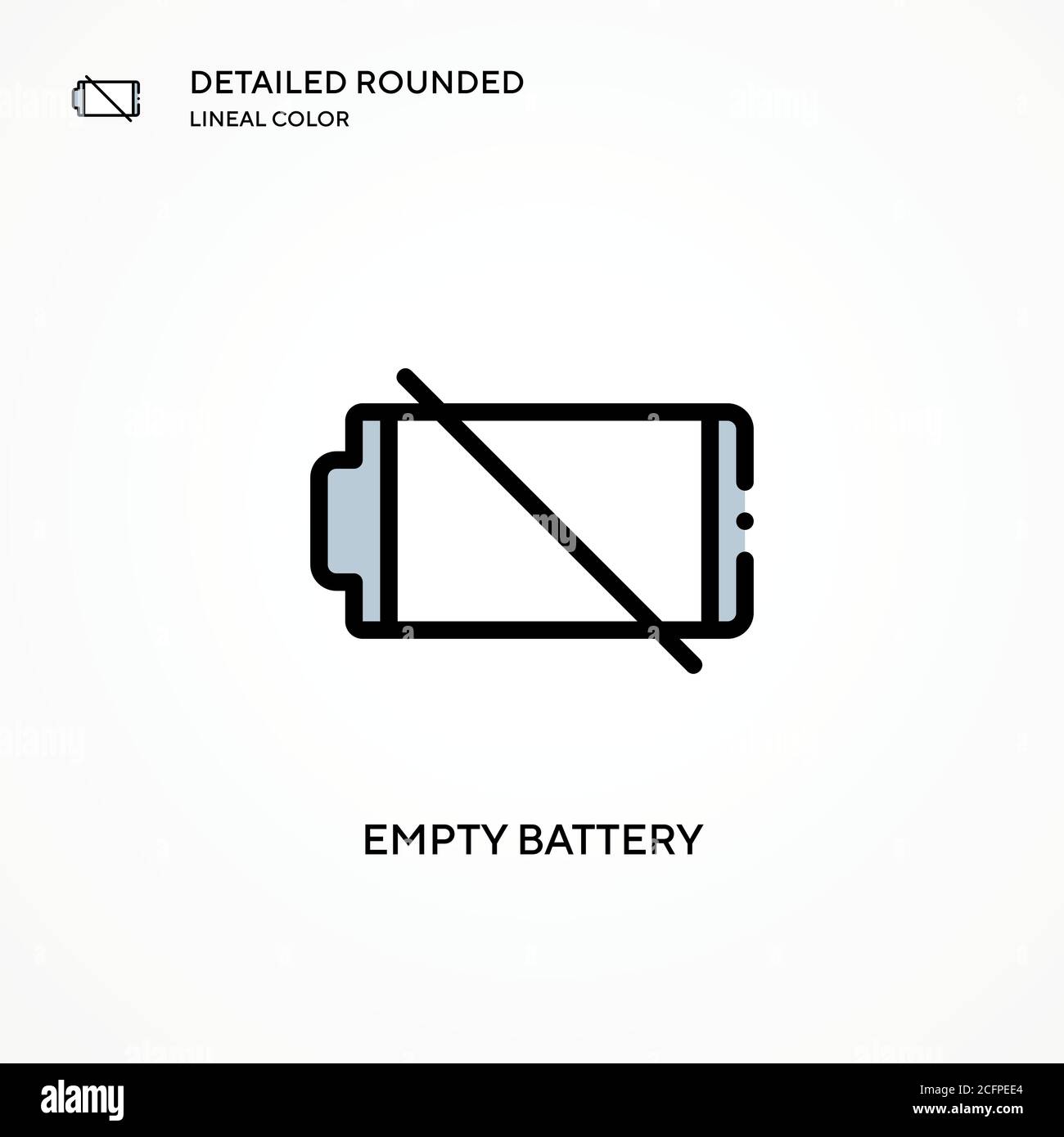 Empty battery vector icon. Modern vector illustration concepts. Easy to ...