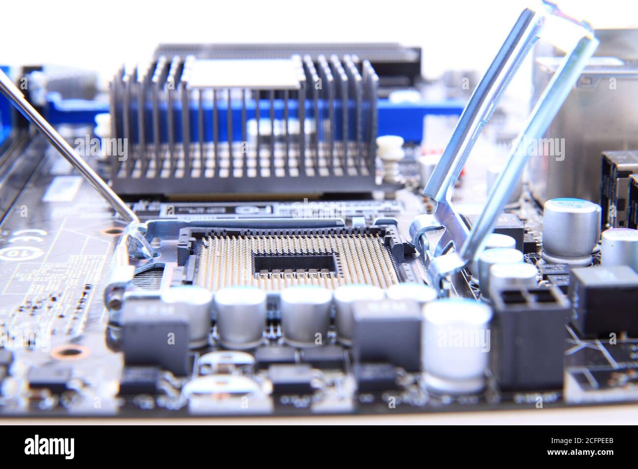 small detail of modern computer mainboard (motherboard Stock Photo - Alamy