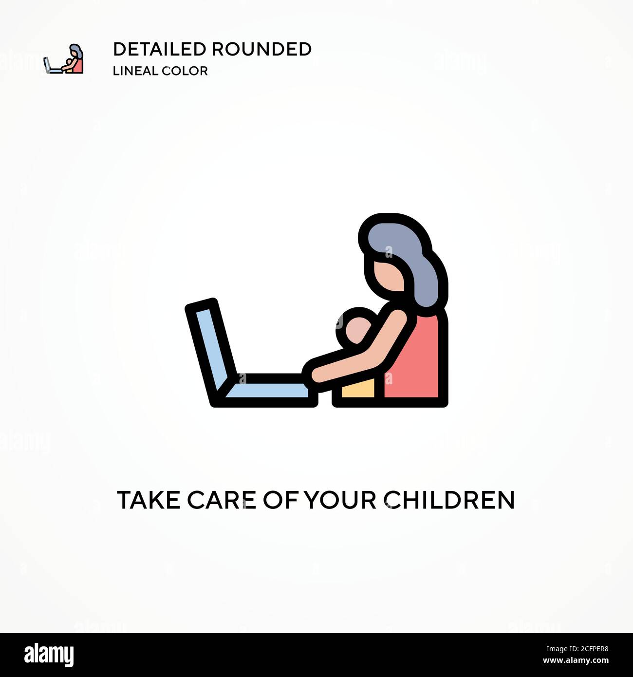 Take care of your children vector icon. Modern vector illustration ...