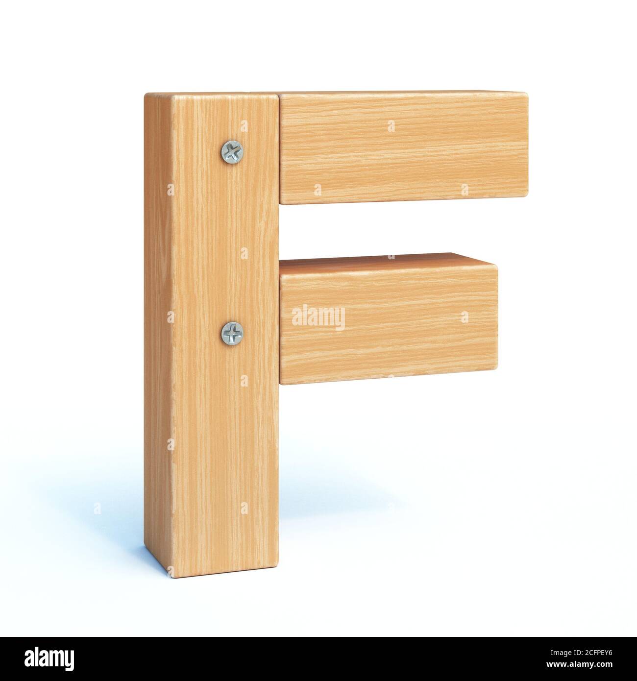 Wood font, 3d alphabet made of wooden parts, 3d rendering, letter F ...