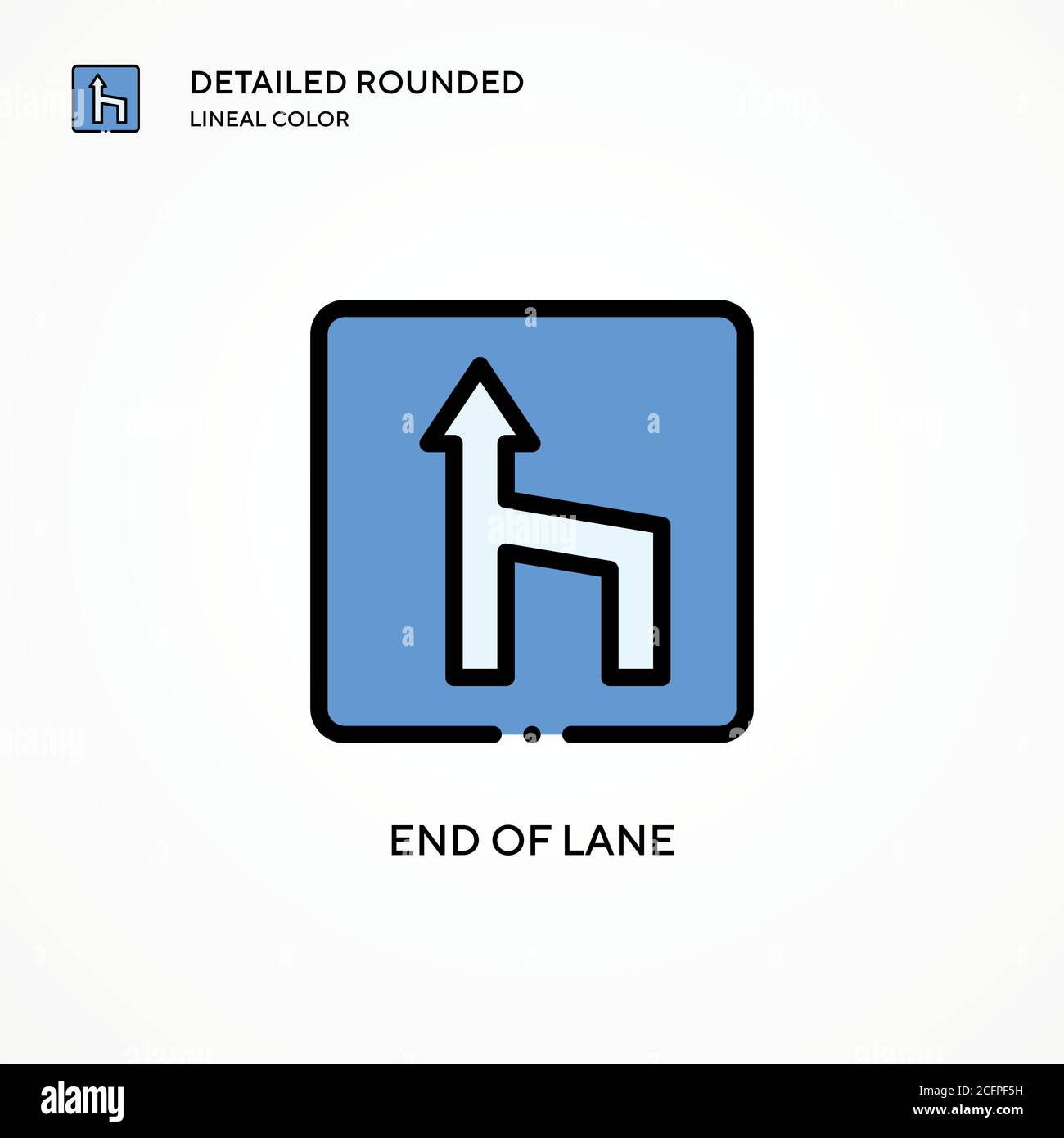 End of lane vector icon. Modern vector illustration concepts. Easy to ...