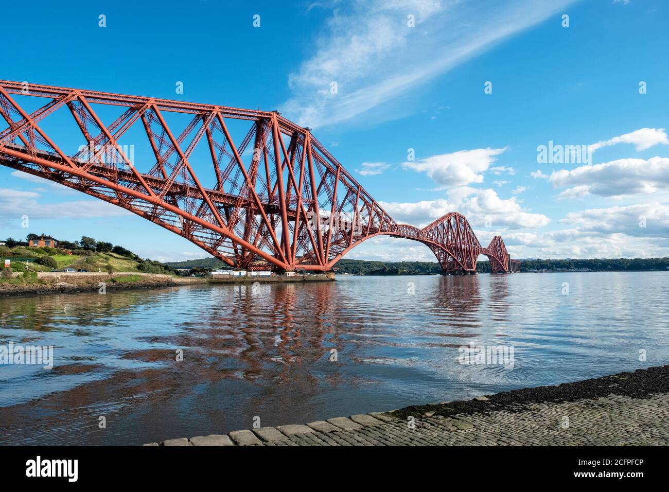South Bay North Queensferry and the Forth Rail Bridge spanning the ...