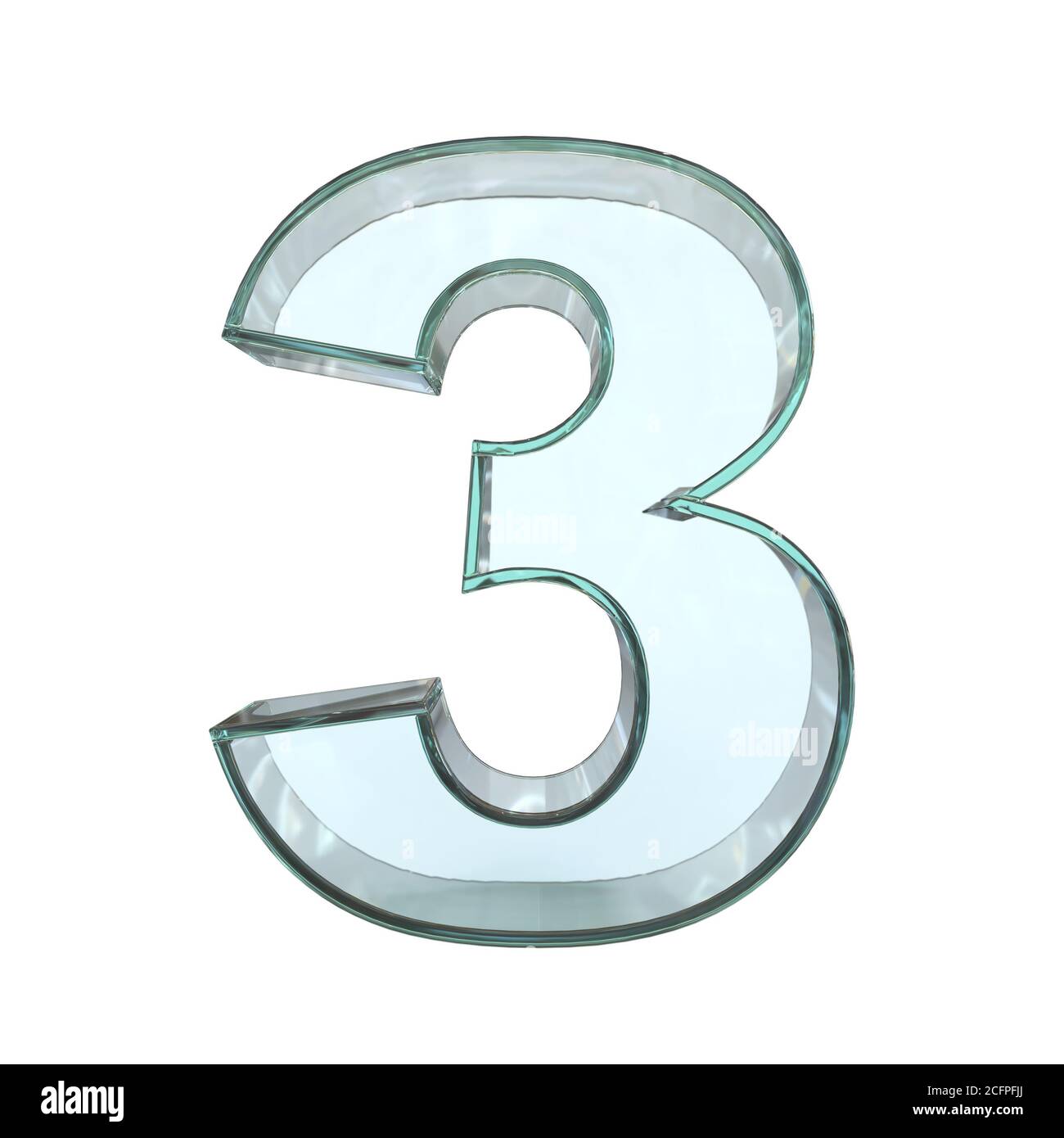 Glass font 3d rendering, number 3 Stock Photo - Alamy