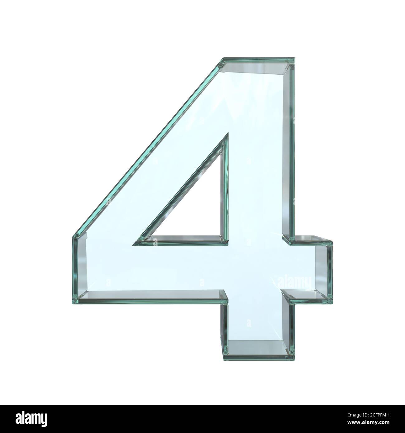Glass font 3d rendering, number 4 Stock Photo - Alamy