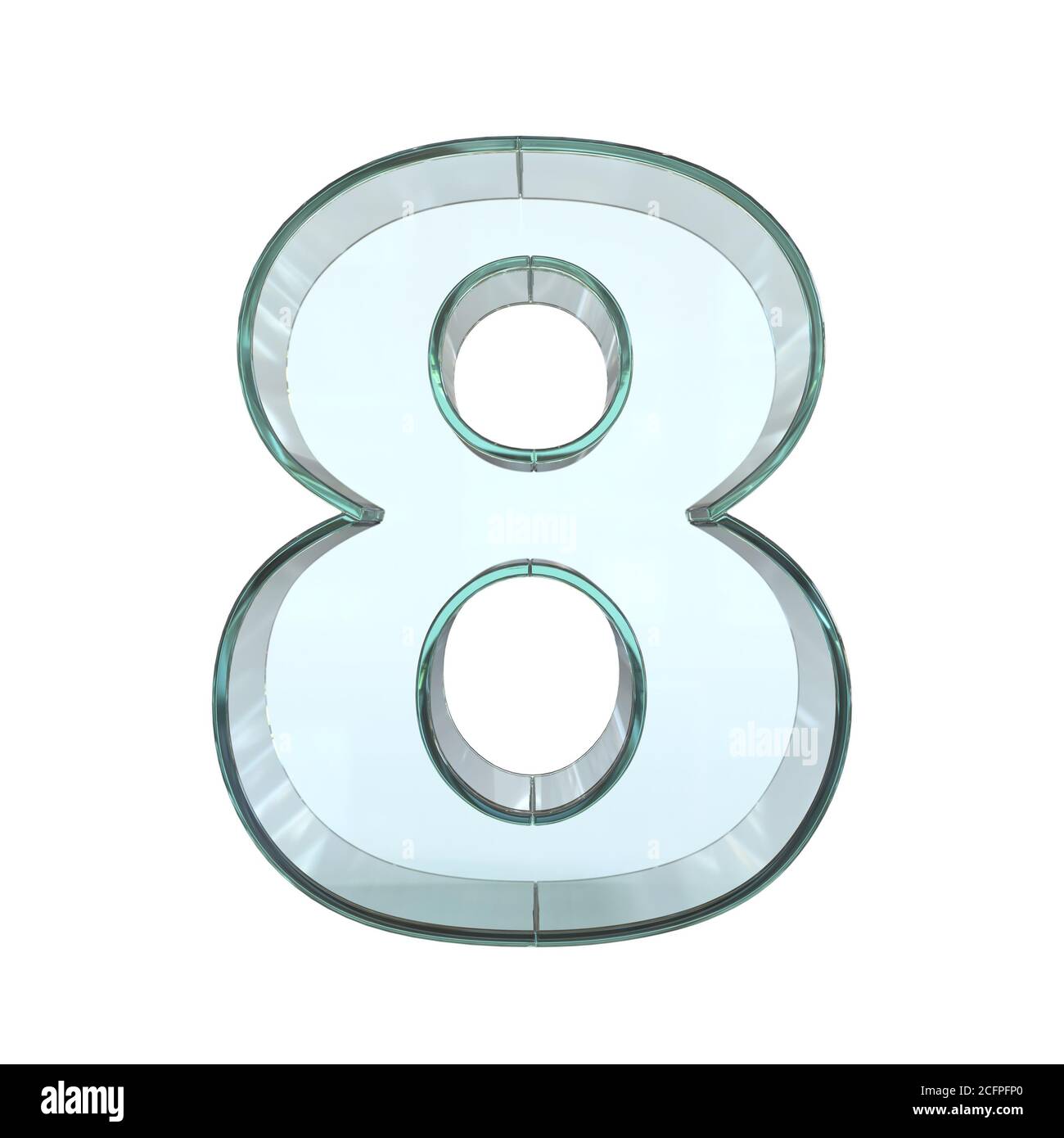 Glass font 3d rendering, number 8 Stock Photo - Alamy