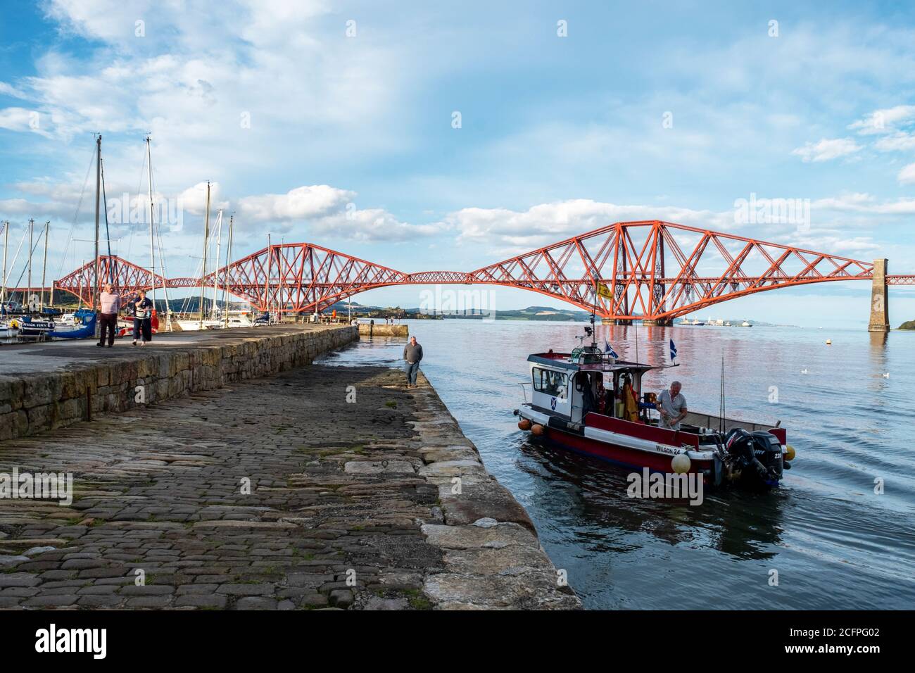 The Ferry Flyer sails into South Queensferry harbour, with the Forth ...