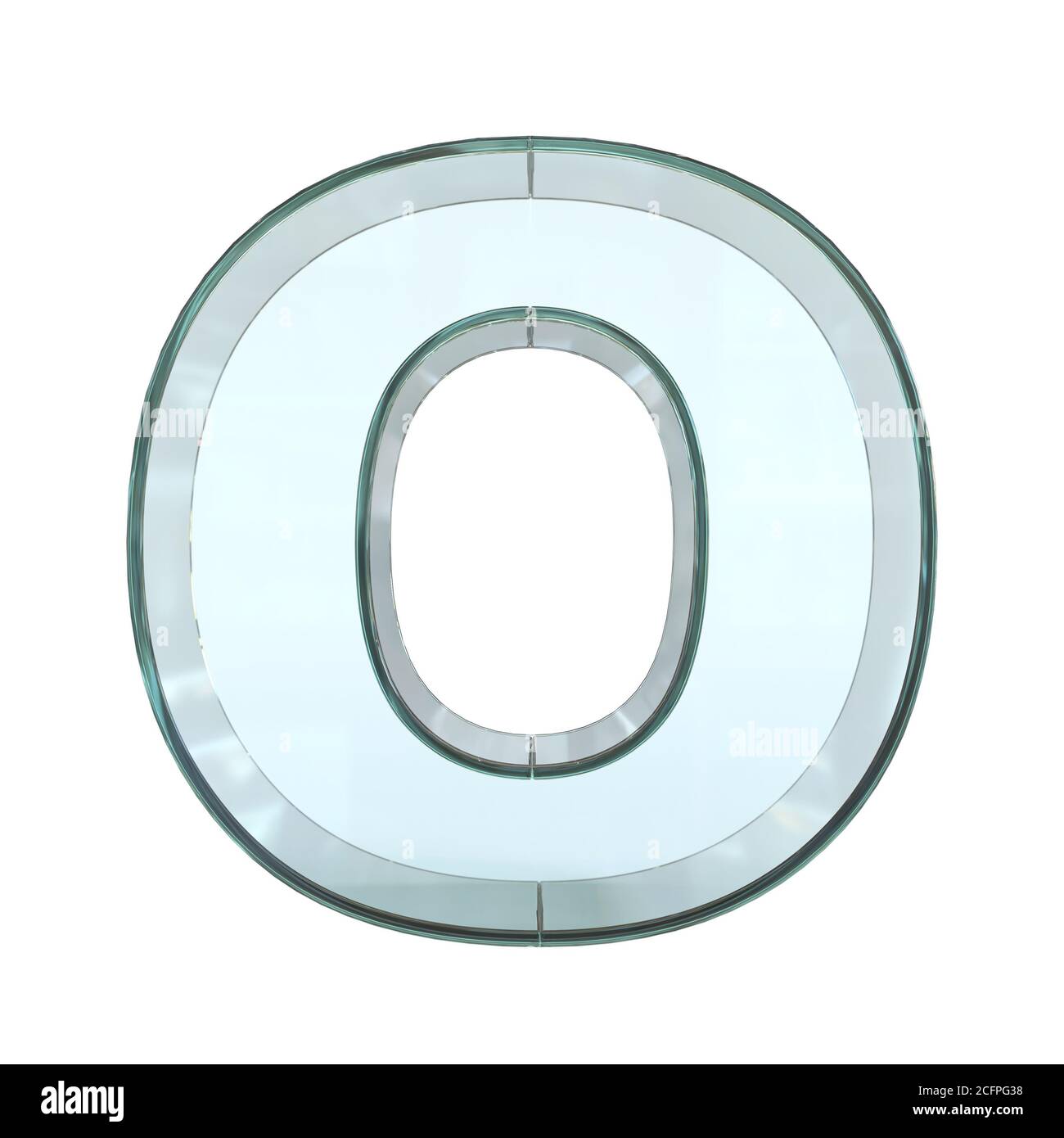 Glass font 3d rendering, letter O Stock Photo - Alamy