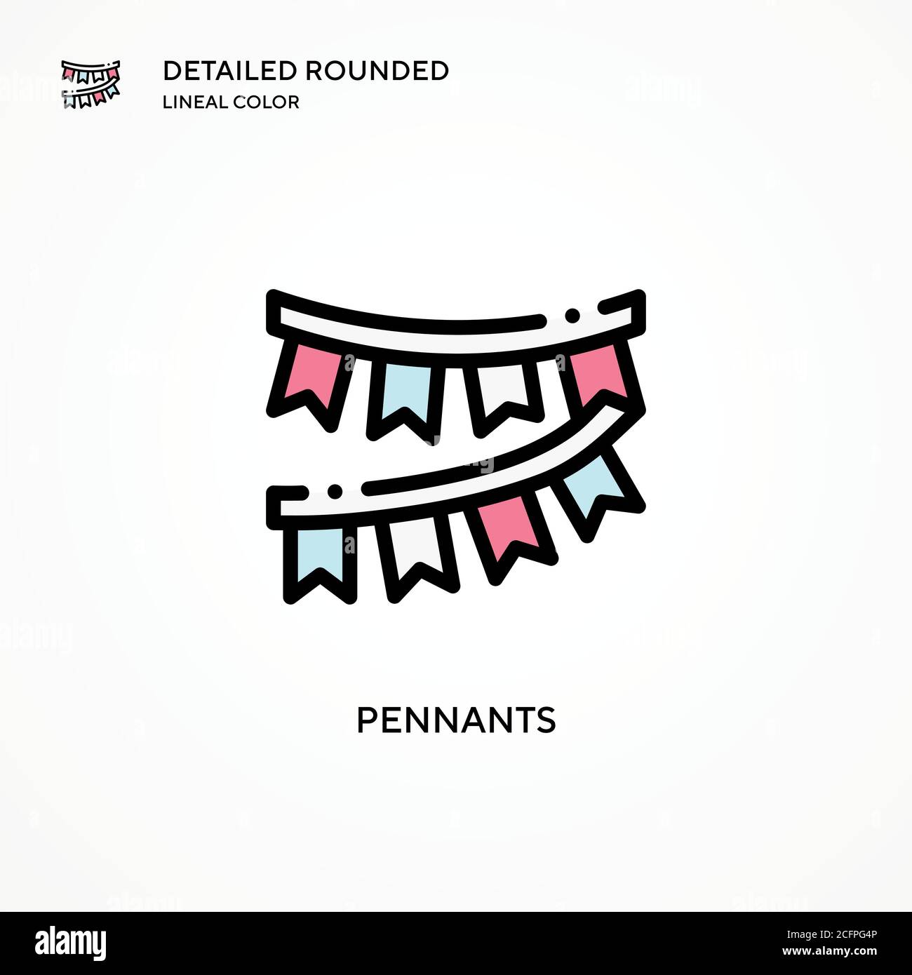 Pennants vector icon. Modern vector illustration concepts. Easy to edit ...