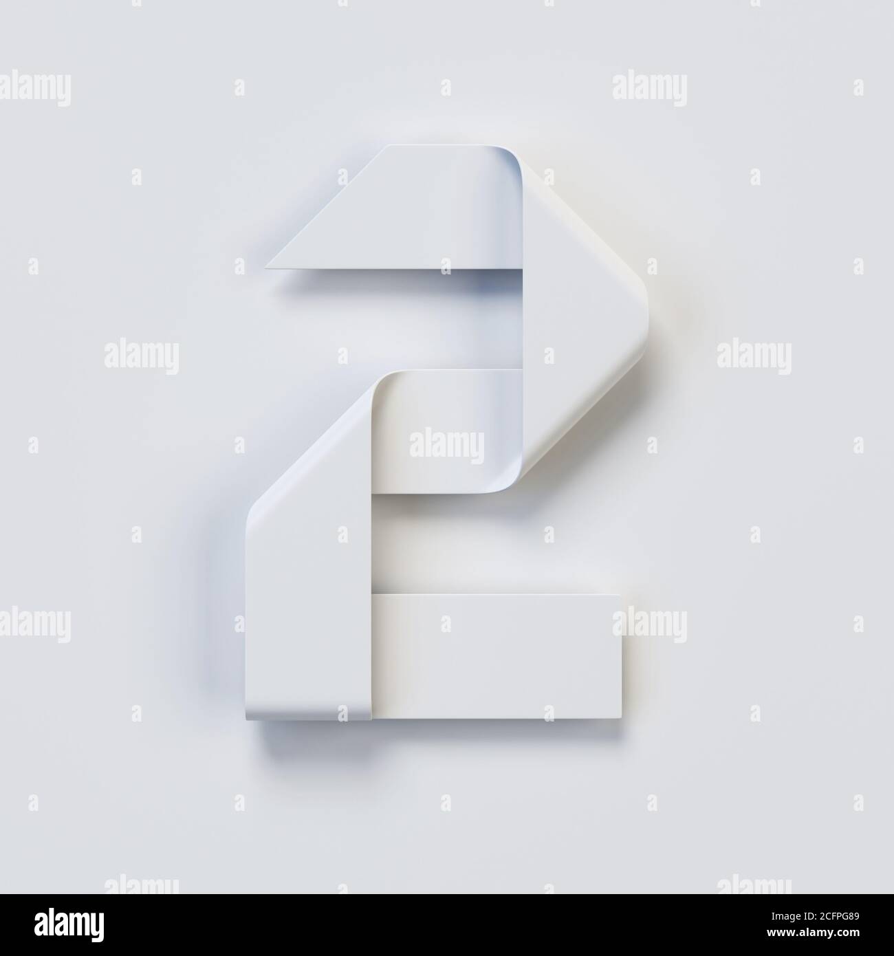 Origami paper font, folded ribbon font 3d rendering, number 2 Stock Photo - Alamy