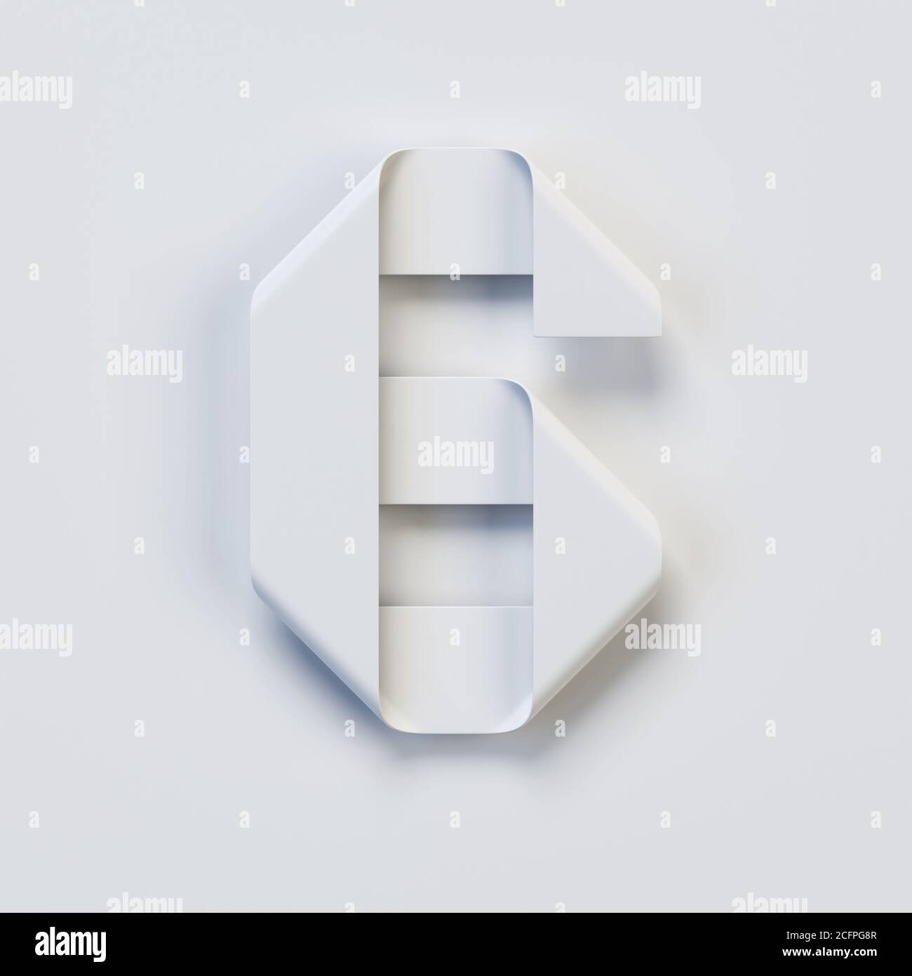 Origami paper font, folded ribbon font 3d rendering, number 6 Stock Photo - Alamy