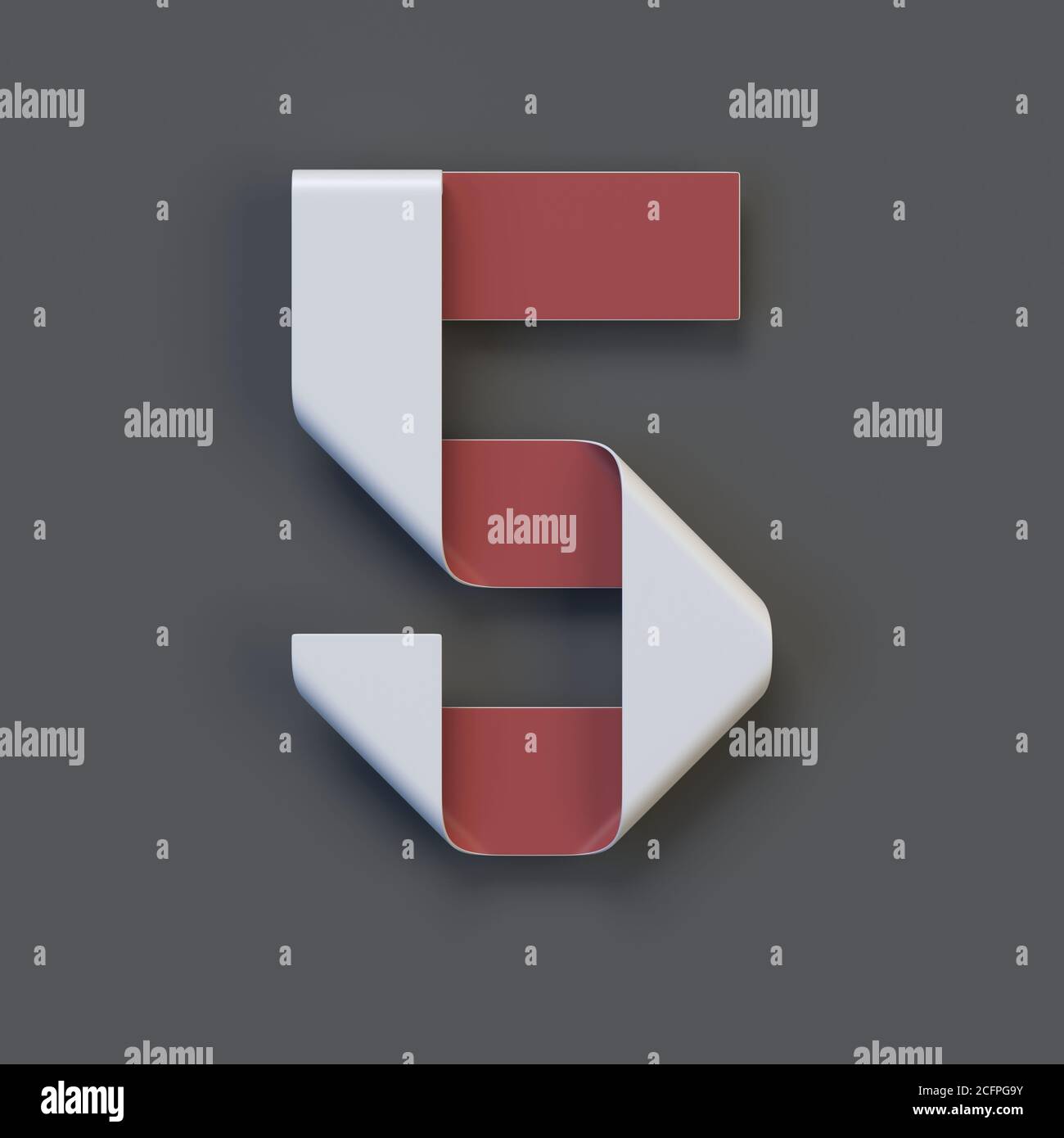 Origami paper font, folded ribbon font 3d rendering, number 5 Stock Photo - Alamy