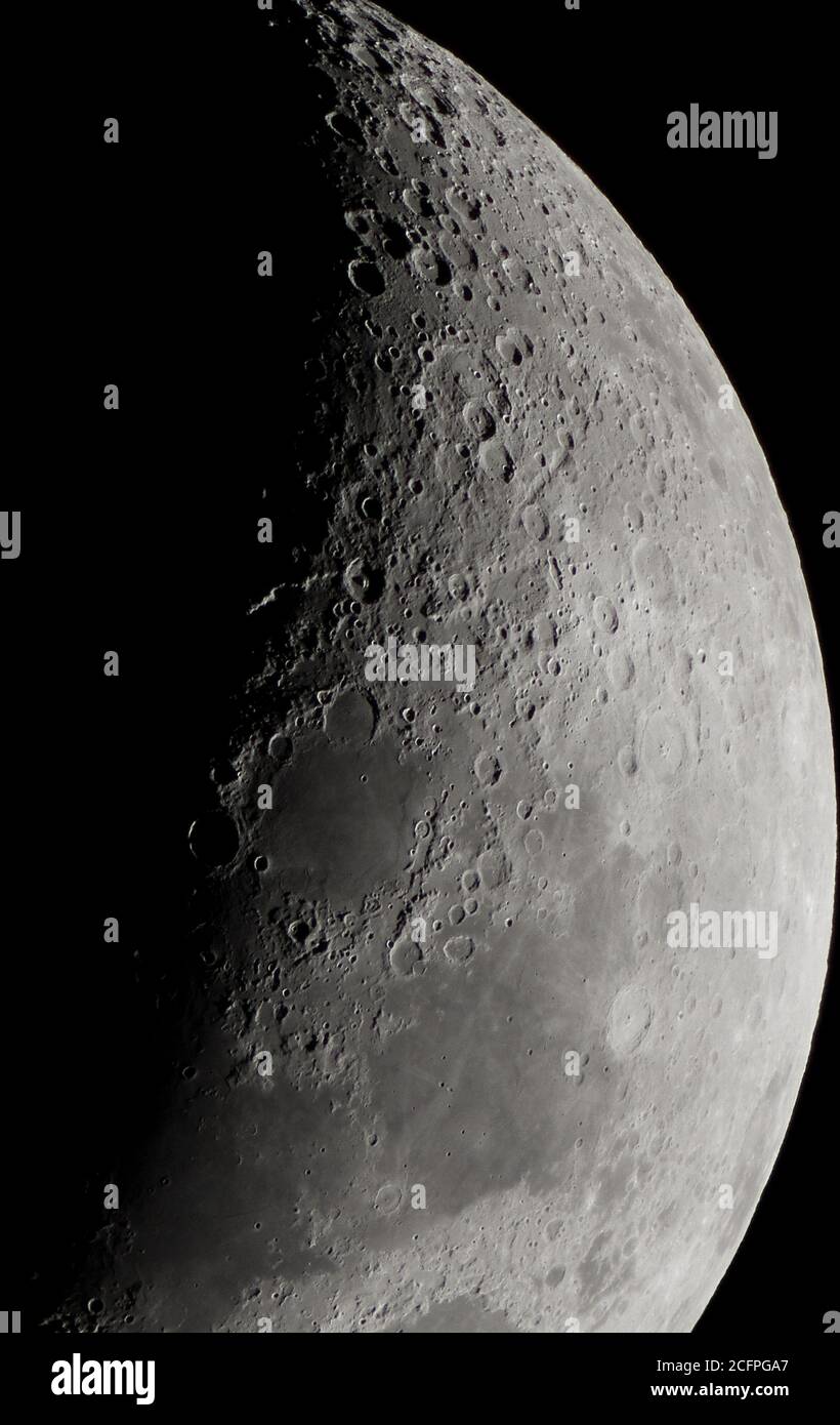 Waning crescent moon crater hi-res stock photography and images - Alamy