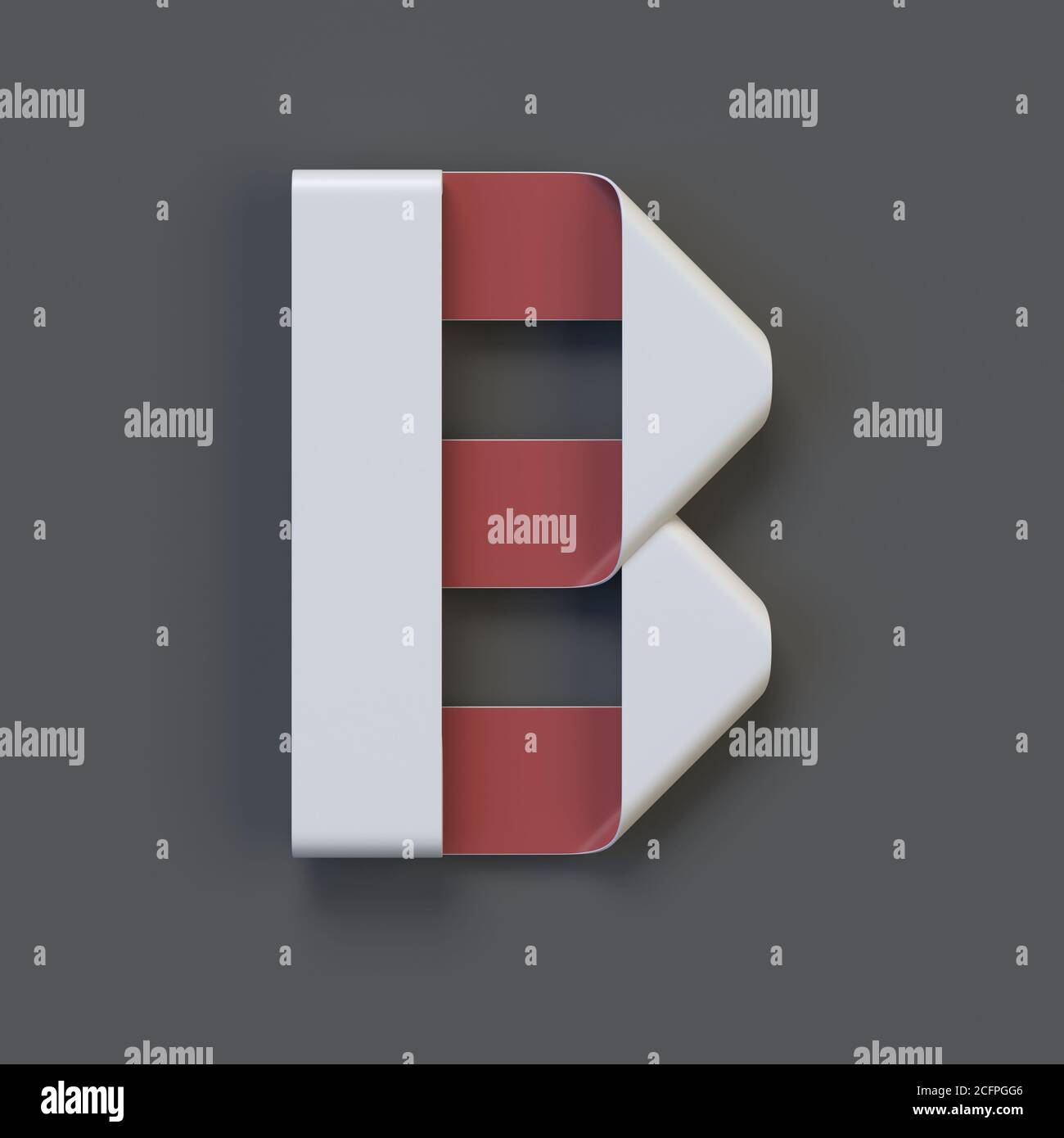 Origami paper font, folded ribbon font 3d rendering, letter B Stock ...