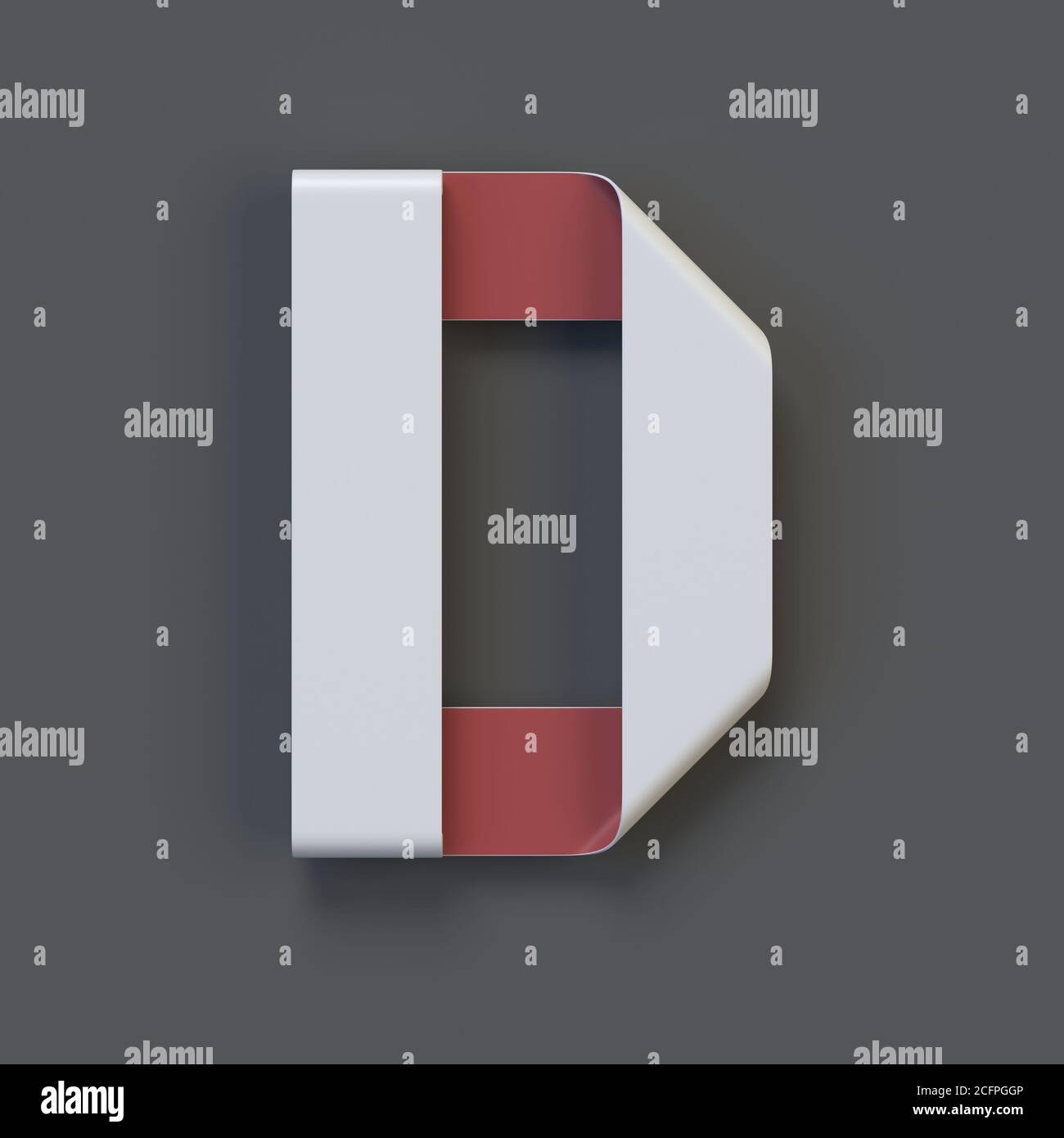 Origami paper font, folded ribbon font 3d rendering, letter D Stock Photo - Alamy