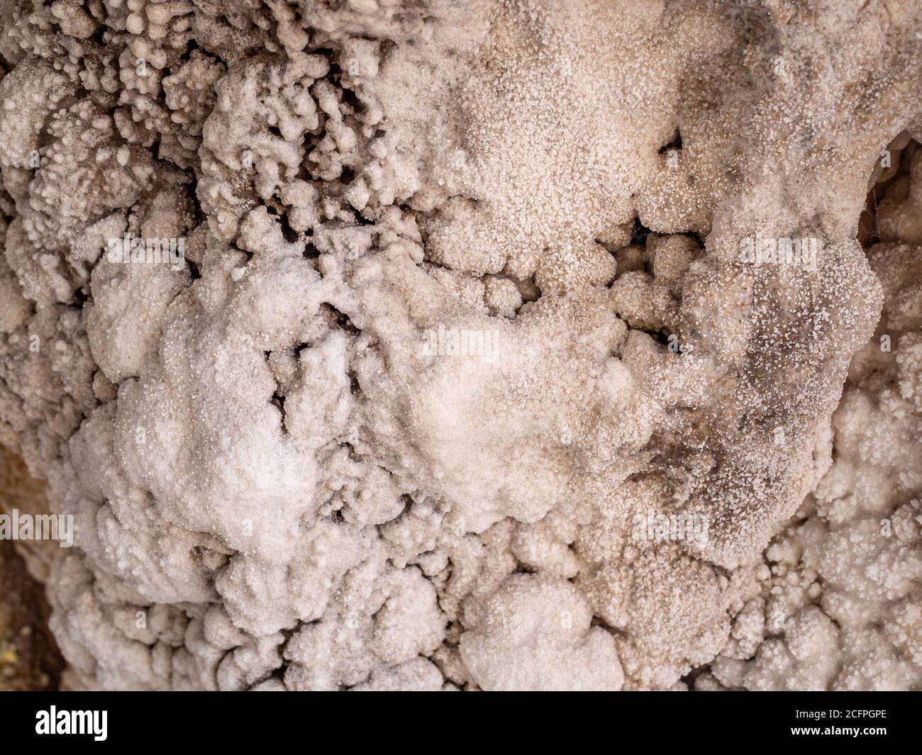 Inside salt walls of the salt mountain cavern, Cardona, Spain. Close up ...
