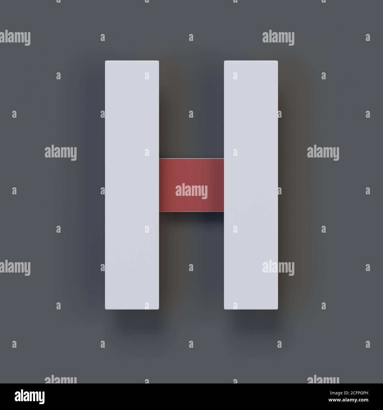 Origami paper font, folded ribbon font 3d rendering, letter H Stock ...