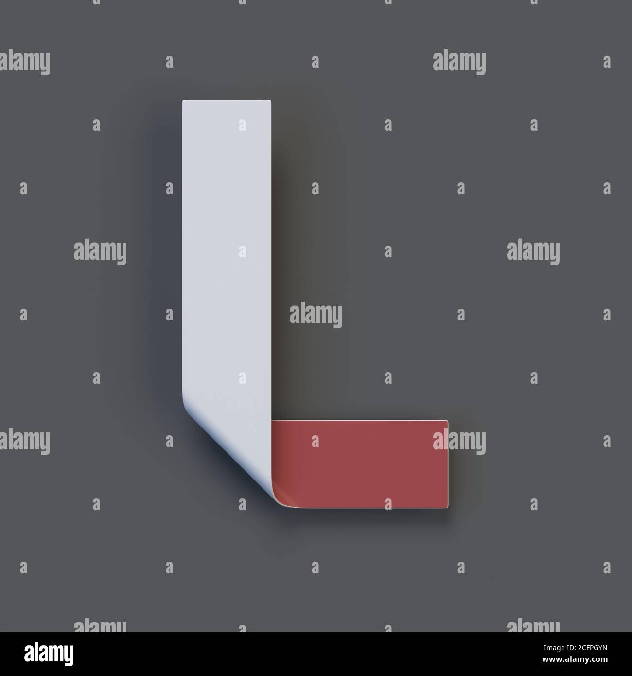 Origami paper font, folded ribbon font 3d rendering, letter L Stock Photo - Alamy