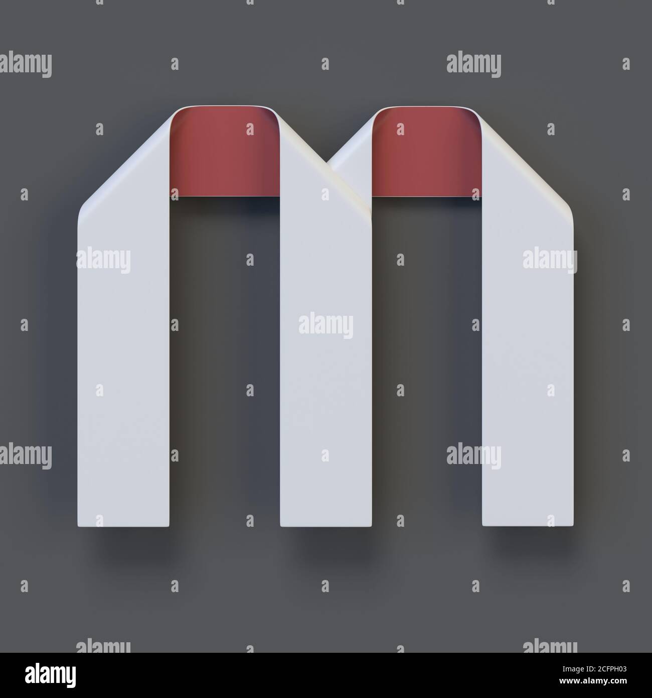 Origami paper font, folded ribbon font 3d rendering, letter M Stock Photo - Alamy