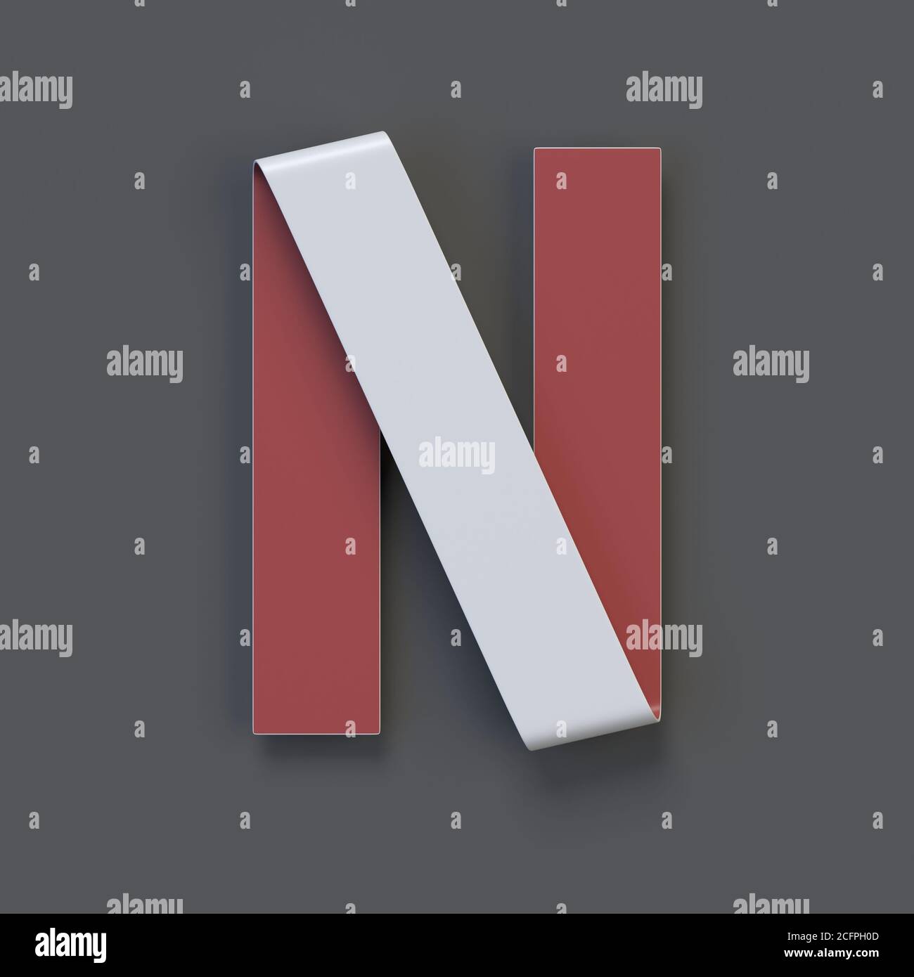 Origami paper font, folded ribbon font 3d rendering, letter N Stock Photo - Alamy