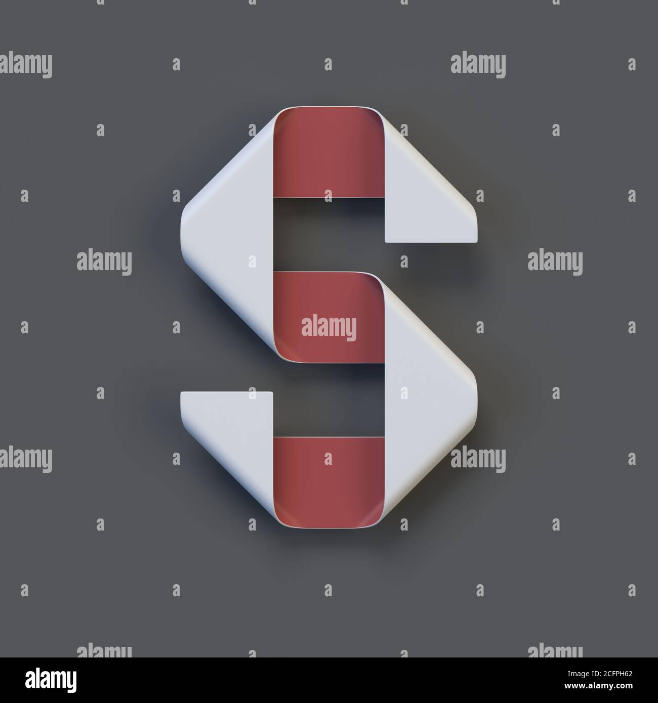 Origami paper font, folded ribbon font 3d rendering, letter S Stock Photo - Alamy