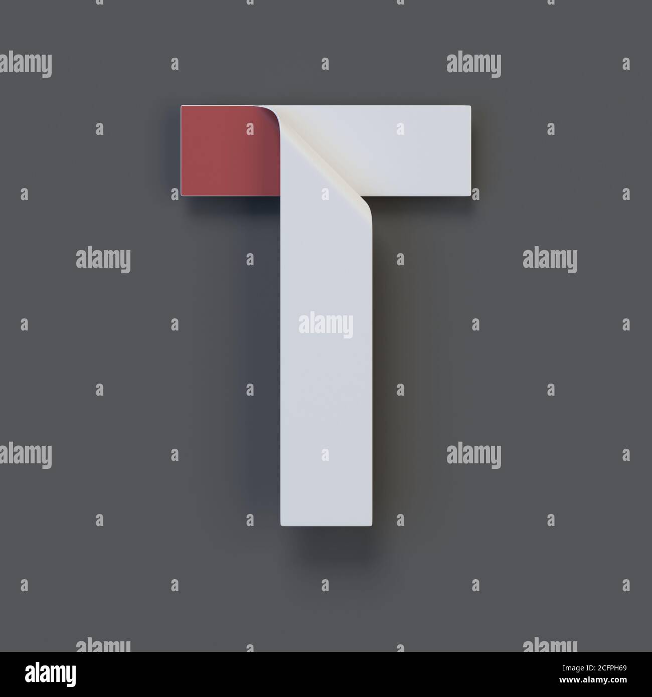 Origami paper font, folded ribbon font 3d rendering, letter T Stock Photo - Alamy