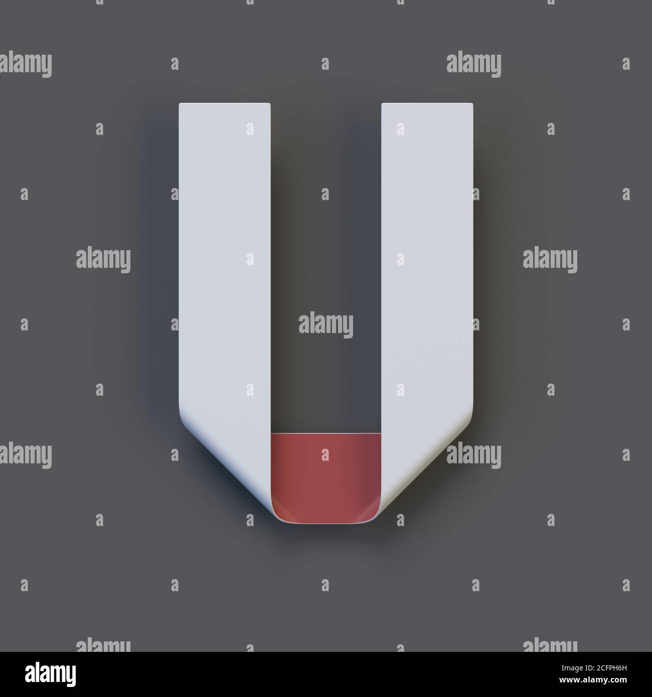 Origami paper font, folded ribbon font 3d rendering, letter U Stock Photo - Alamy